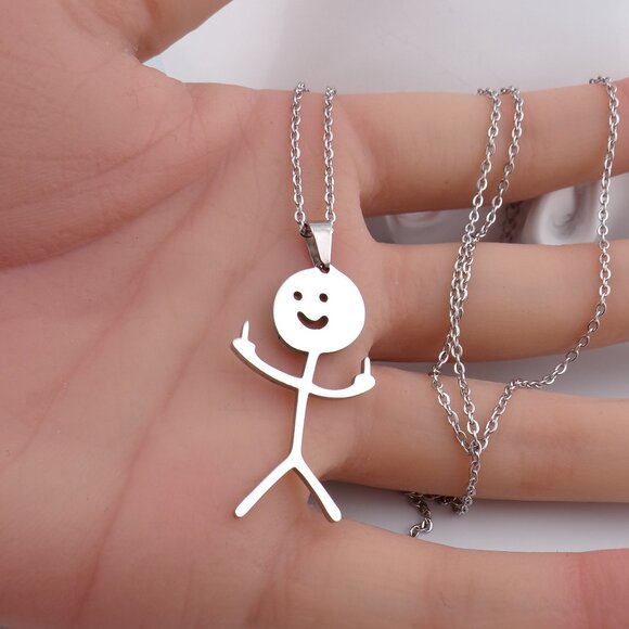 Accessories | 925 Silver Plated Stainless Steel Stick Figure Pendant ...